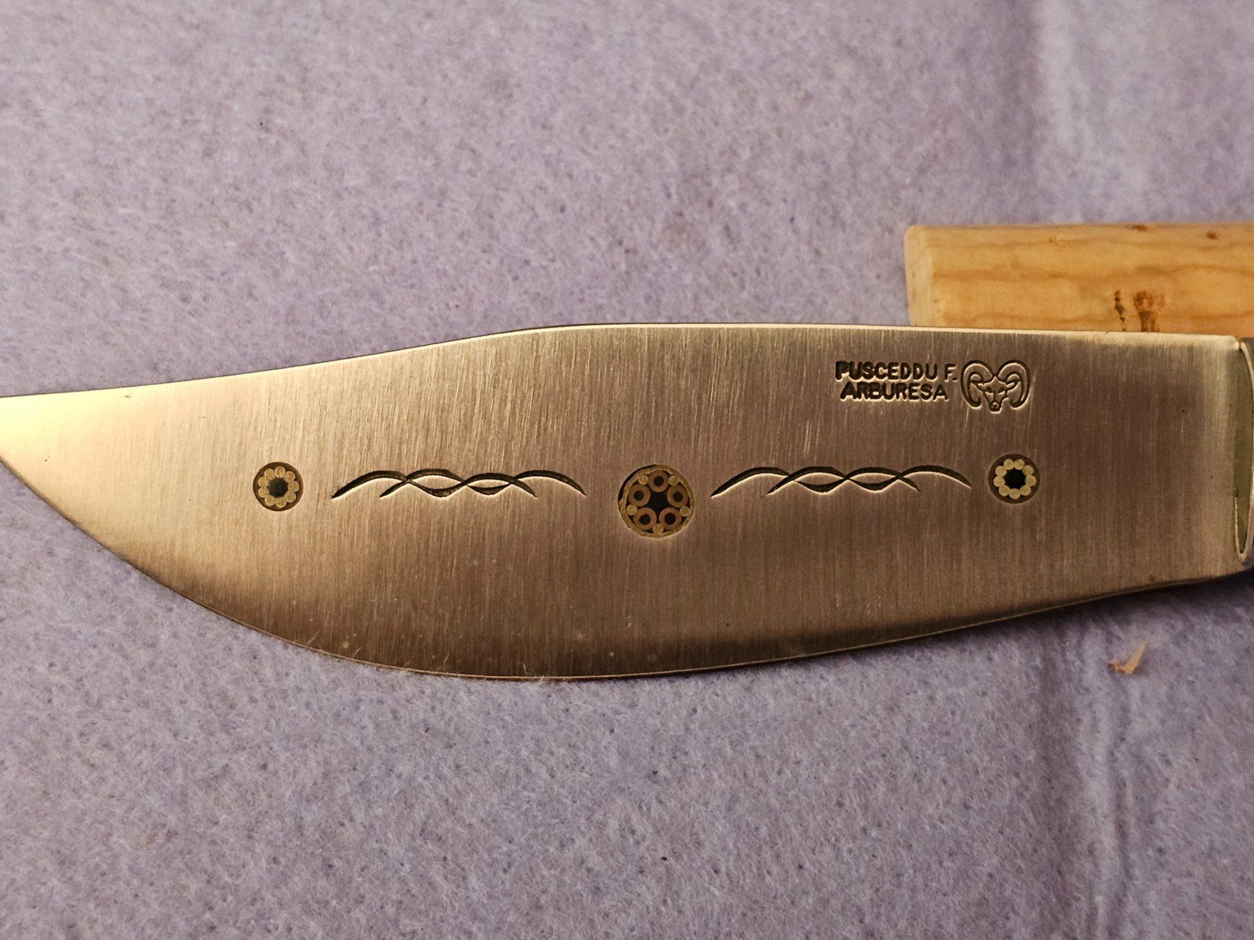 Franco Pusceddu lama 10,5 cm manico in corno bovino (Nuovo e nell ...