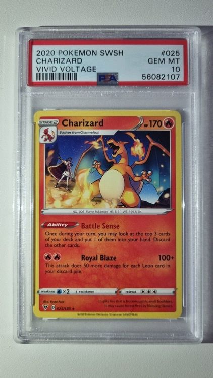 PSA 10 GEM MINT, Charizard, Vivid Voltage 2020 025 | Kaufen auf Ricardo