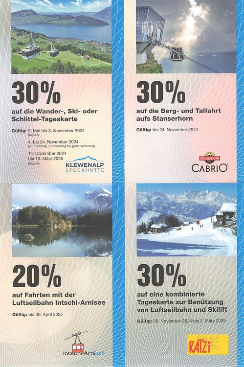 Klewenalp Stockhütte, Stanserhorn Cabrio, Ratzi Vergünstigun (Gebraucht ...