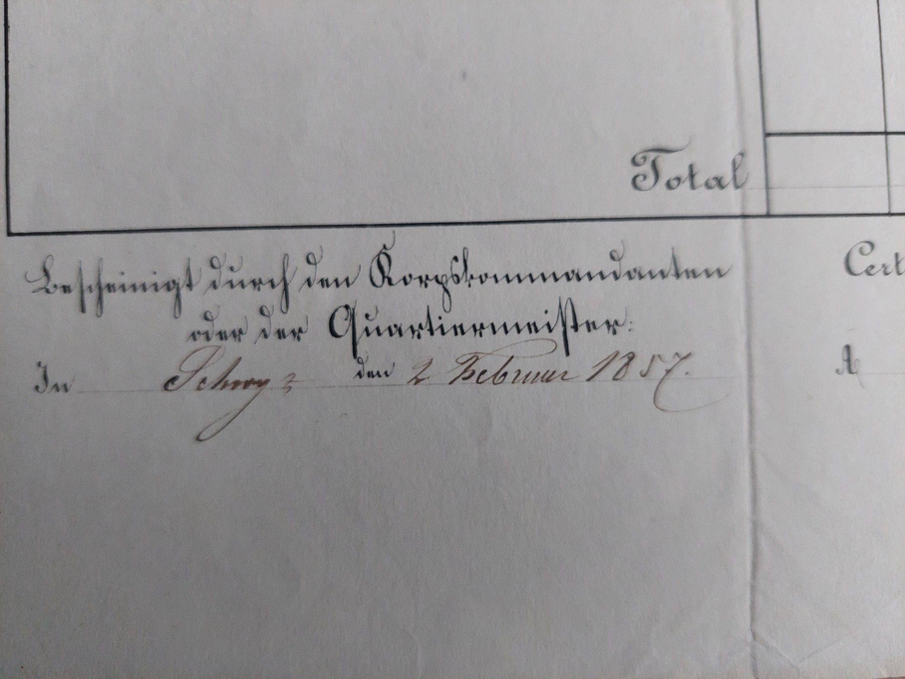 Antikes Dokument Militär Schweiz Beschlag der Pferde 1857 (Gebraucht ...