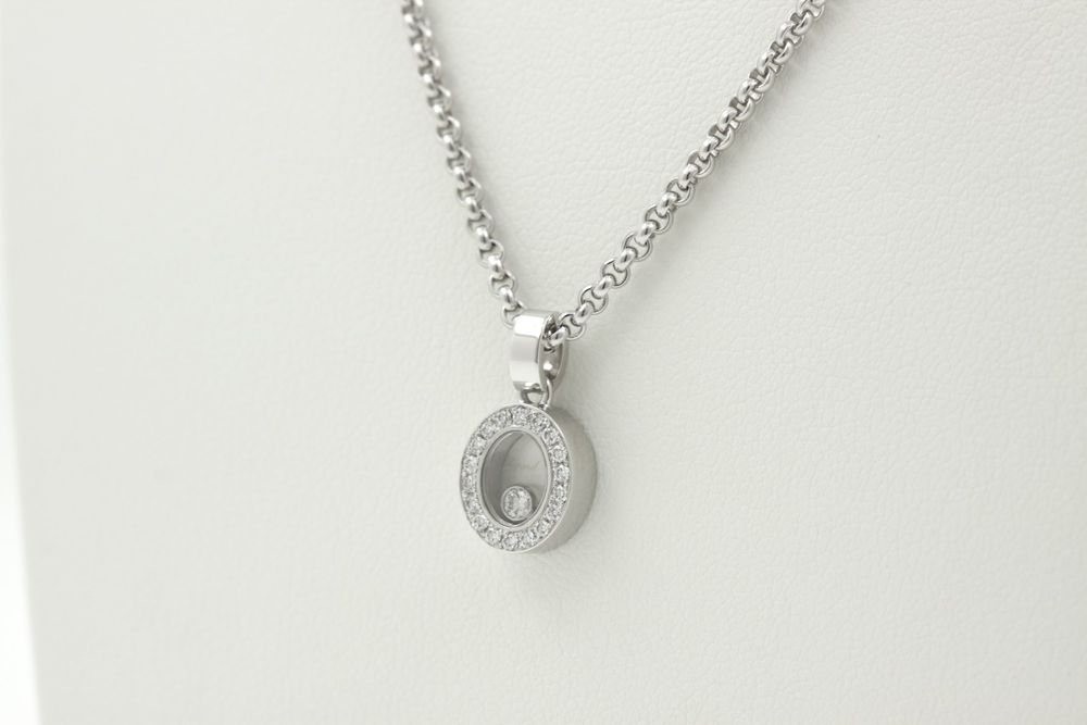 CHOPARD Happy Diamonds Anhänger Collier 18K Weissgold *S4075 (Gebraucht ...