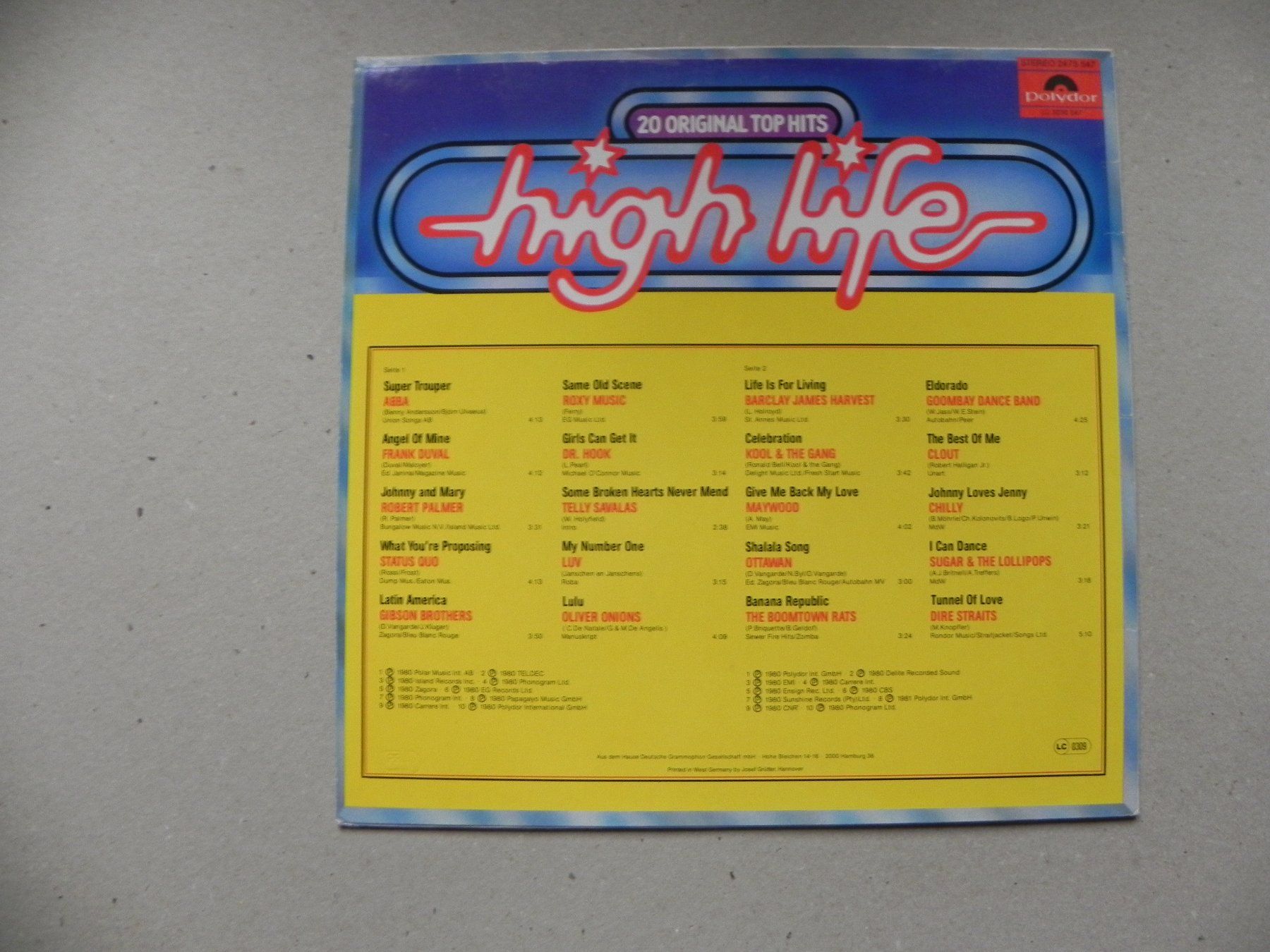 LP 20 Rock Pop Hit 1980 ABBA Status Quo Luv Dire Straits (Gebraucht) in ...