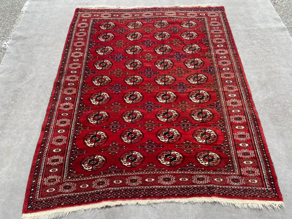 Buchara alter Teppich 180x145cm geknüpft gereinigt | Kaufen auf Ricardo