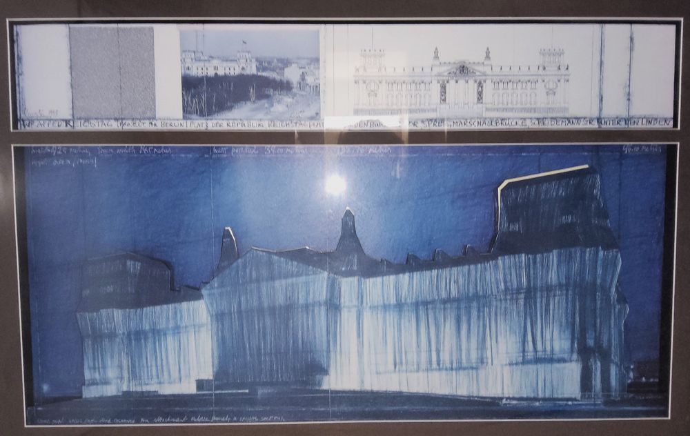 Grosse CHRISTO 3D-Collage - WRAPPED REICHSTAG 1993 (Gebraucht) in ...