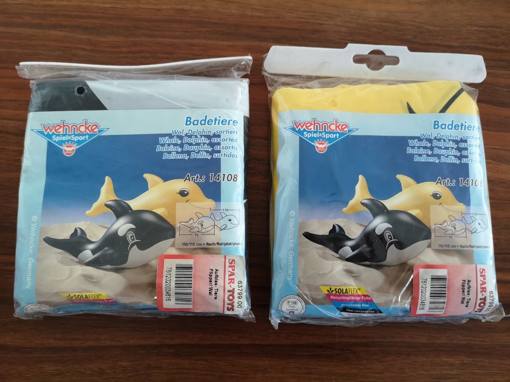 Pool Camping Wal Delfin 2x Badetiere Wehncke +1x Schwimmring (Neu ...