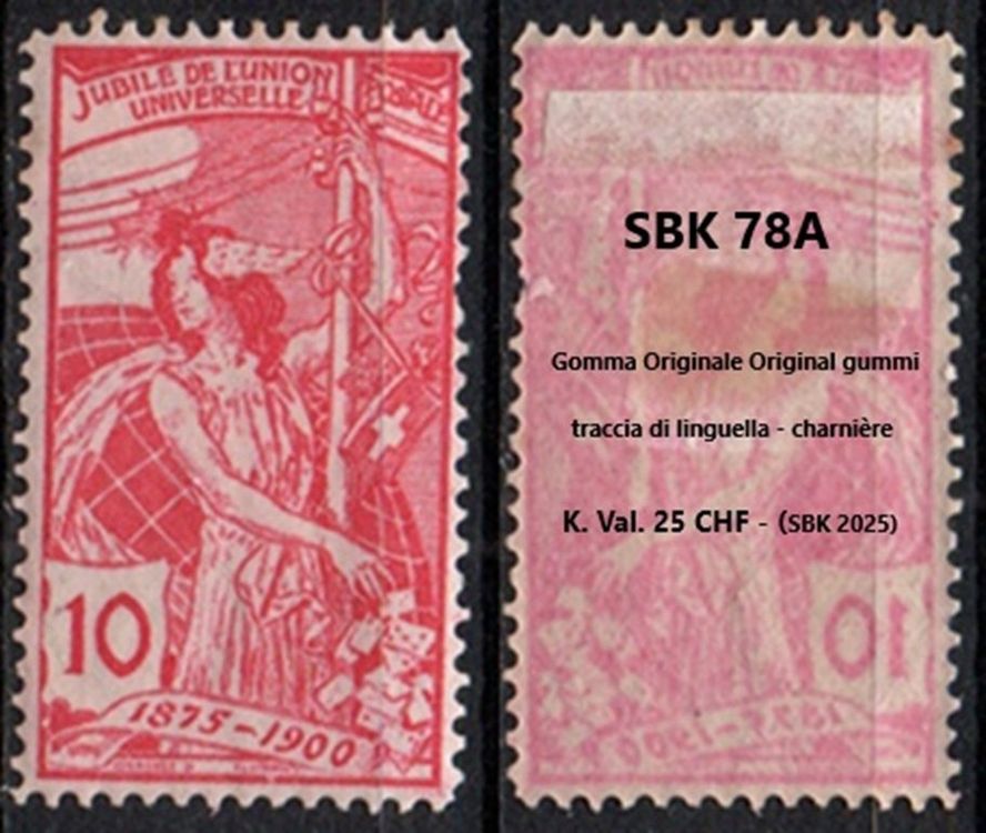 1900 PROPAGANDA 25°ANNIVERSARIO UPU 10 Rp SBK 78A *MH | Kaufen auf Ricardo