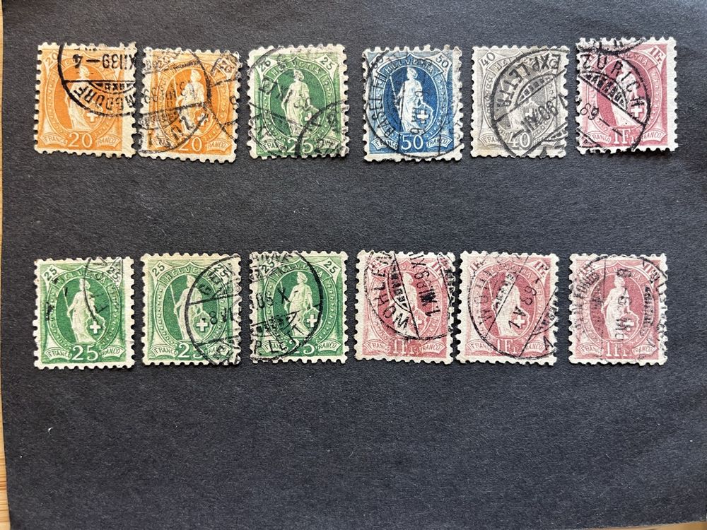 1888 Série Stehende Helvetia 66B-71B Cat. 2275.- CHF (D'occasion) à ...