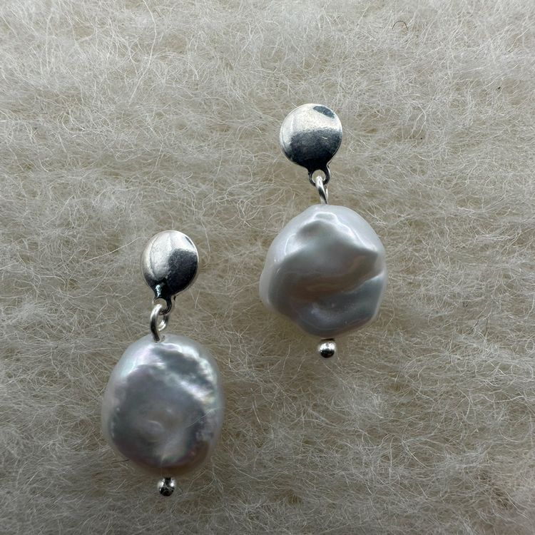 Keshi Barock Perlen Ohrstecker Silber 925 | Kaufen auf Ricardo