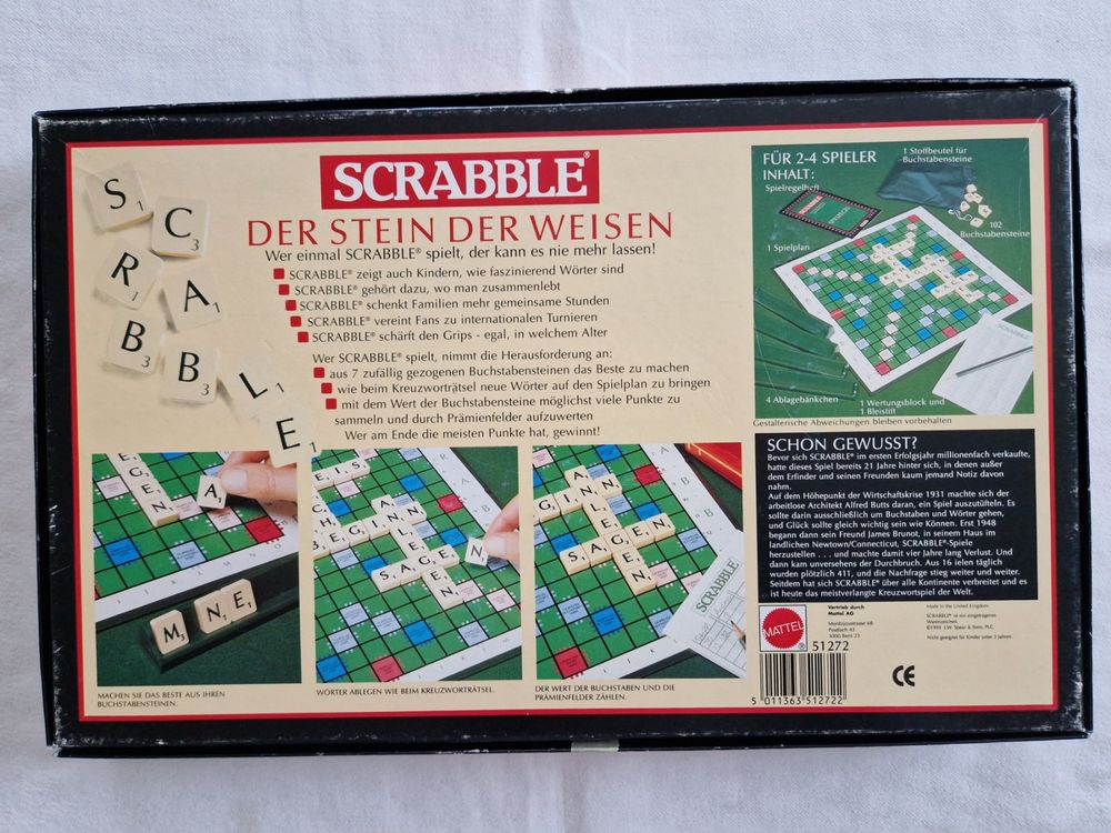 Scrabble Original aus dem Jahre 1995 (Gebraucht) in Rebstein für CHF 14 ...