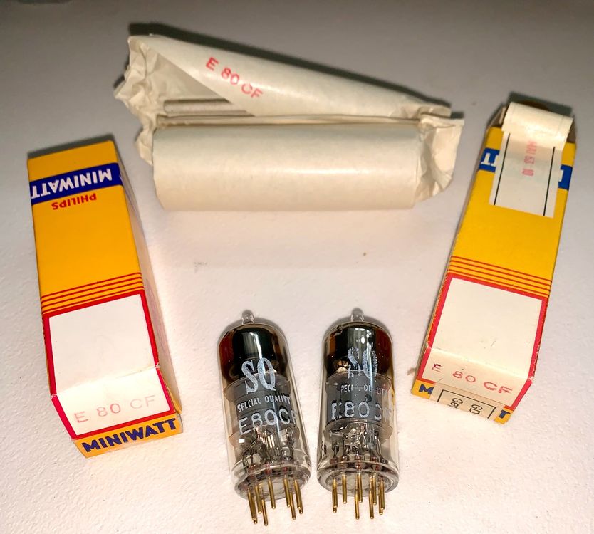 2 Röhren / Radioröhren E80CF, NOS, Philips SQ (Neu (gemäss Beschreibung ...
