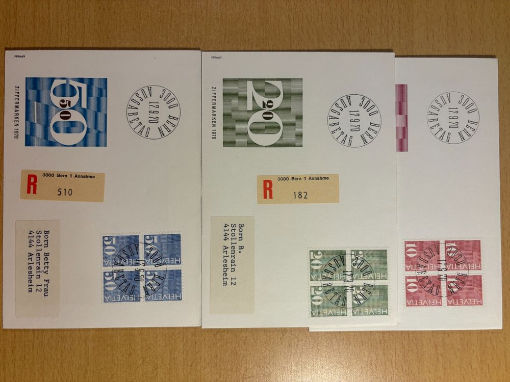 51 FDC-Briefe Viererblocks 1966-1982, teilweise adressiert | Kaufen auf Ricardo