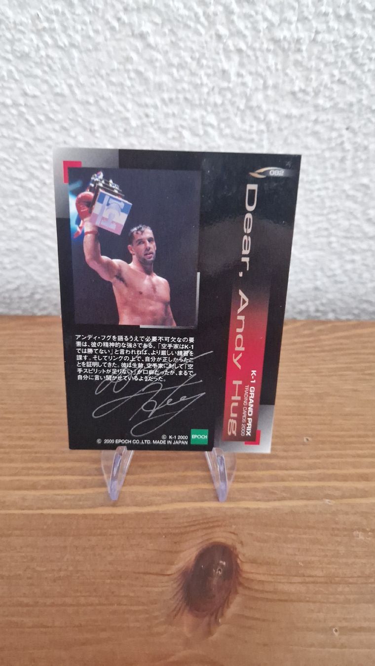 ANDY HUG - 2000 Epoch K-1 Grand Prix Kick-Boxing Card "Dear (Gebraucht ...