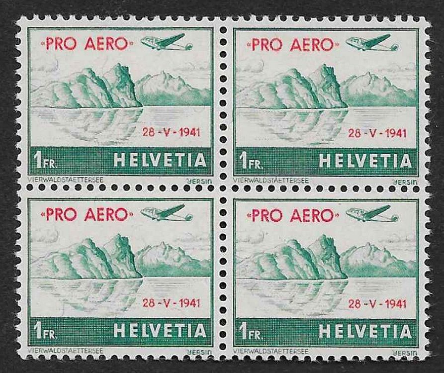 1941: Flugpost Pro Aero Nr.F35 Viererblock ** | Kaufen auf Ricardo