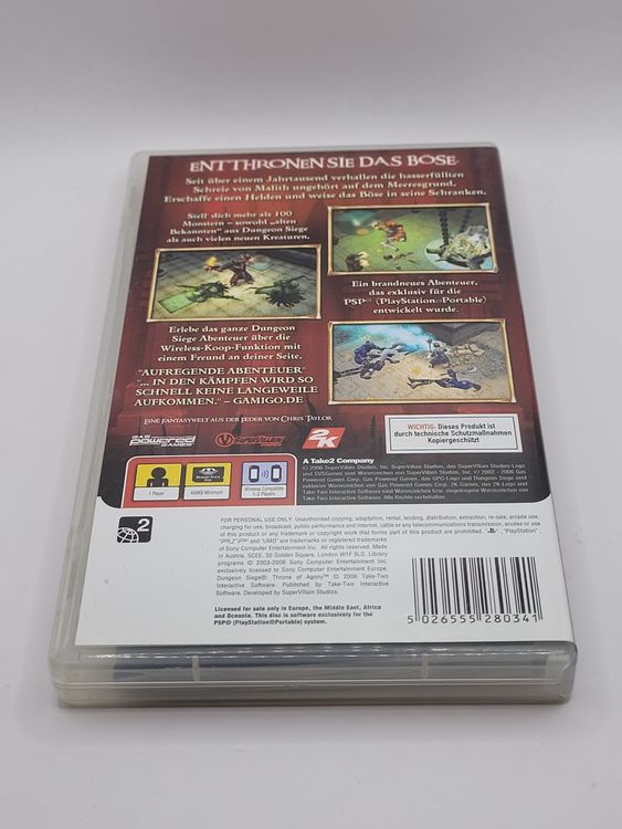 PSP Dungeon Siege Throne of Agony OVP Playstation Portable (Gebraucht ...