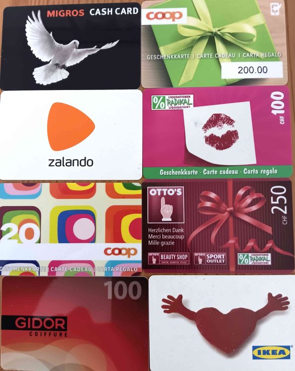 📌 Geschenkkarten Set - 4 (Gebraucht) in Matzingen für CHF 1 – mit Lieferung auf Ricardo kaufen