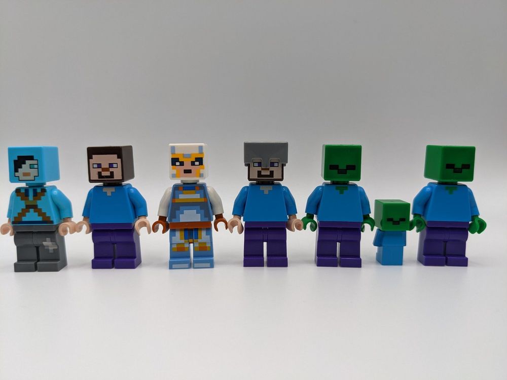 Lego Minecraft Steve, Skull Player, Zombies mit Baby (Gebraucht) in ...