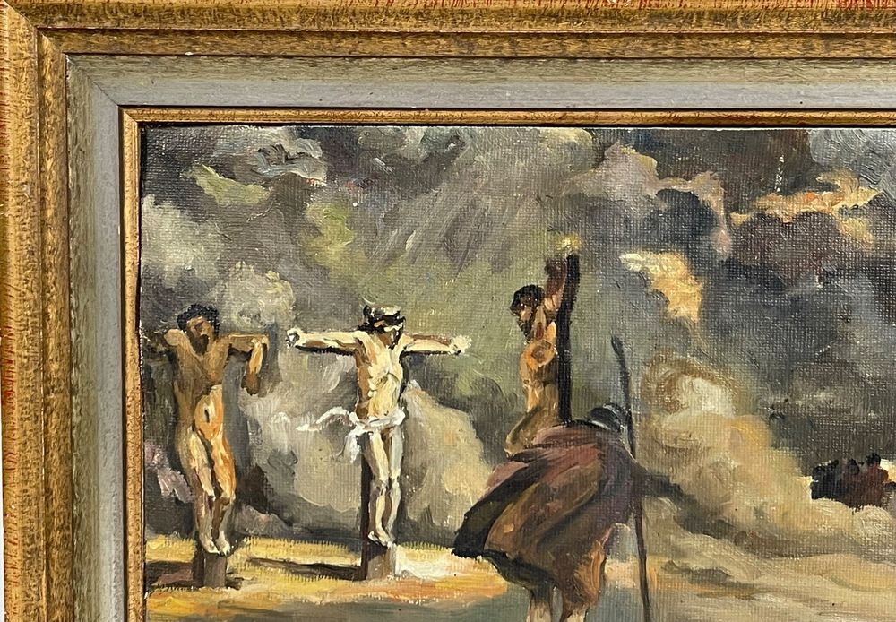 Heilige Kreuzigung-Szene Gemälde | Kaufen auf Ricardo