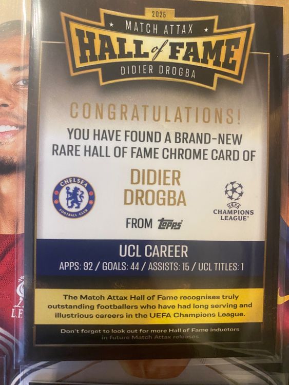 Topps Match Attax 25/26 Hall of Fame Didier Drogba (Neu (gemäss ...