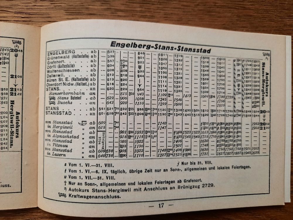 Vierwaldstättersee Dampfschiff und Bergbahnen Fahrplan 1931 | Kaufen auf Ricardo