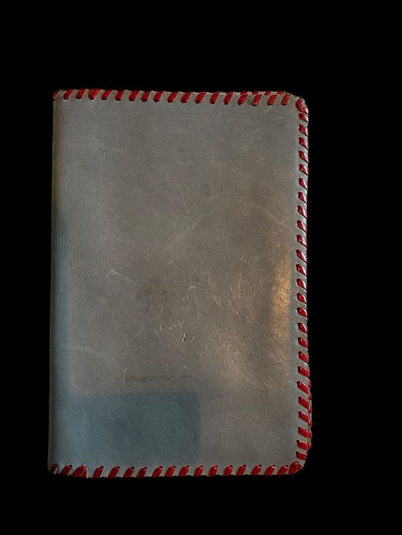 Vintage Grey Red leather Wallet port money credit card holde (Neu ...