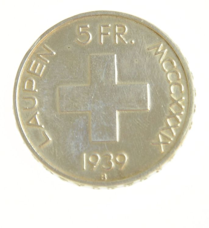 Schweiz 5 Franken 1939 Laupen (Gebraucht) in Wettingen für CHF 90 – mit Lieferung auf Ricardo kaufen