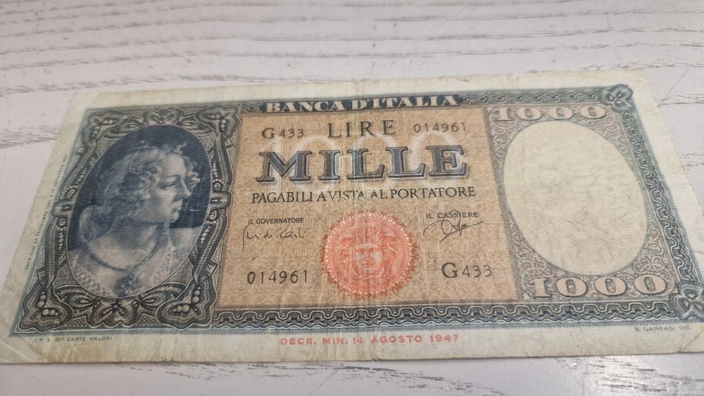 Italienische 1000 Lire Banknote von 1947, Top Zustand! (Gebraucht) in ...