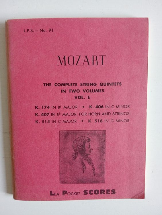 Mozart The Complete String Quintets Lea Pocket Scores 1957 (Gebraucht) in Allschwil für CHF 1 ...