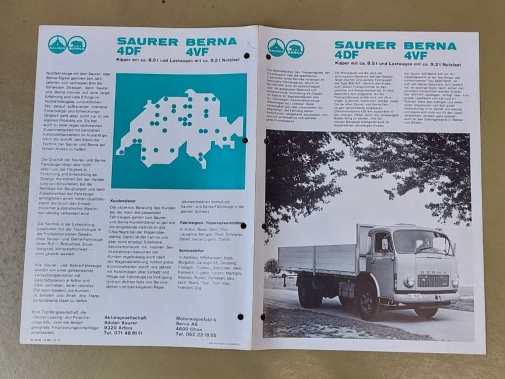 Saurer 4DF Verkaufsflyer 1971 | Kaufen auf Ricardo
