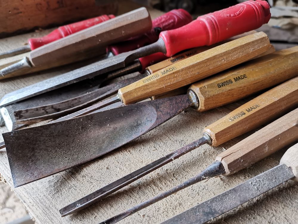 Set Holz Schnitzwerkzeug Hobel div. Beitel Meissel Hammer (Gebraucht ...