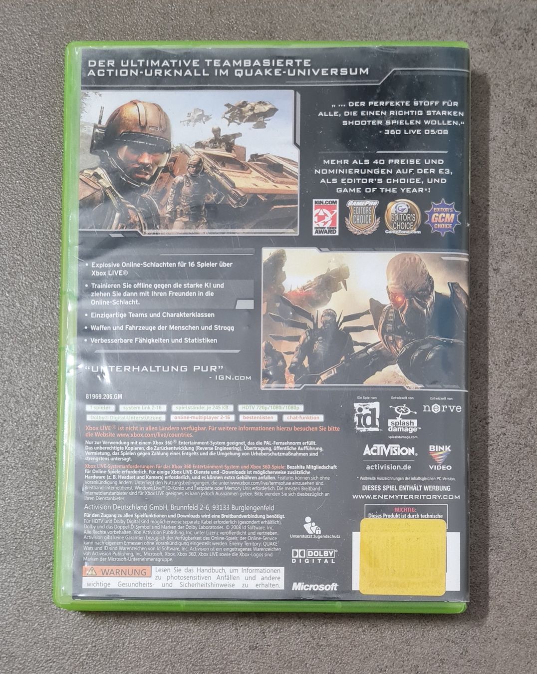 XBOX 360 Quake Wars - Enemy Territory (Gebraucht) in Birsfelden für CHF ...