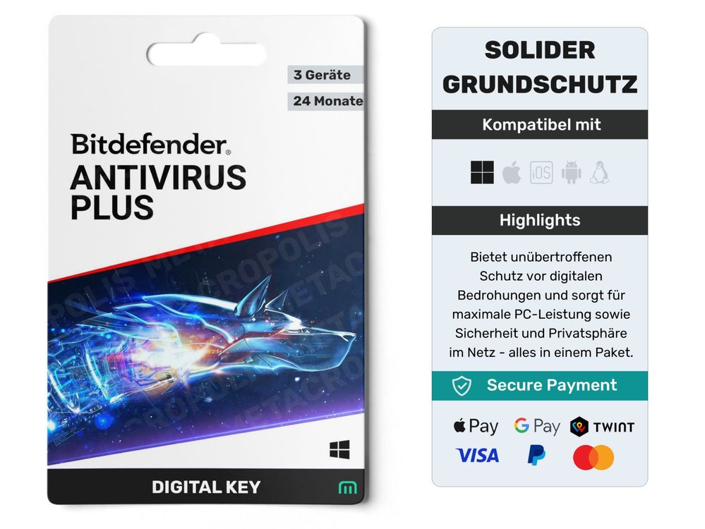 Bitdefender Antivirus Plus - 3 PC - 24 MT - Windows - NEU! | Kaufen auf ...