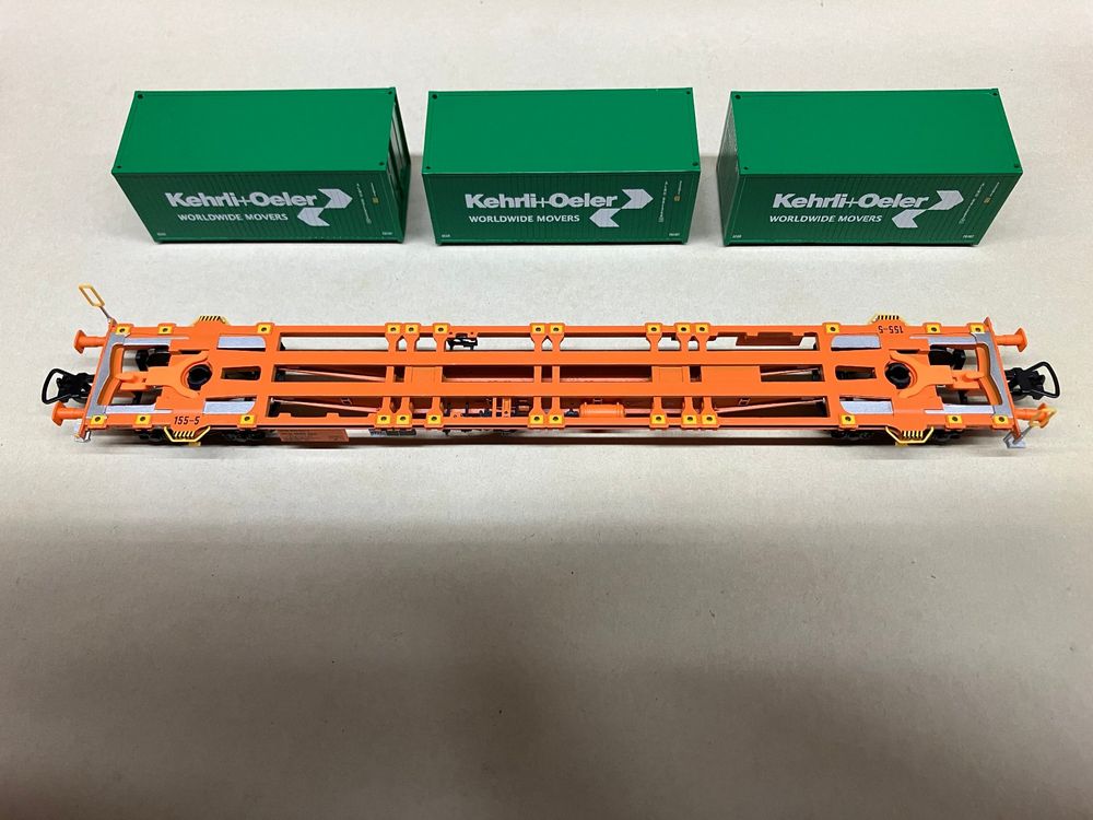 PIKO 54685 Tragwagen Sgnss CH-Wascosa, mit Containern, H0 | Acheter sur ...