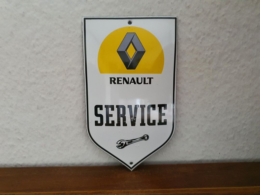 Emailschild Renault Service Logo Werkstatt Emaille Schild (Neu (gemäss ...