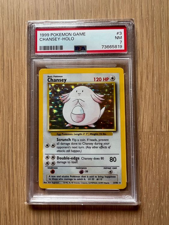 1x POKEMON CHANSEY HOLO 1999 BASE SET CARD PSA 7 RARE ENG (Gebraucht ...
