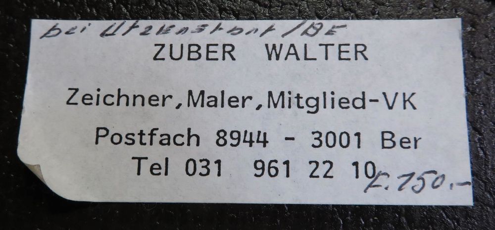 Aquarell Utzensdorf Zuber Walter Bern (Gebraucht) in Tüscherz-Alfermée ...