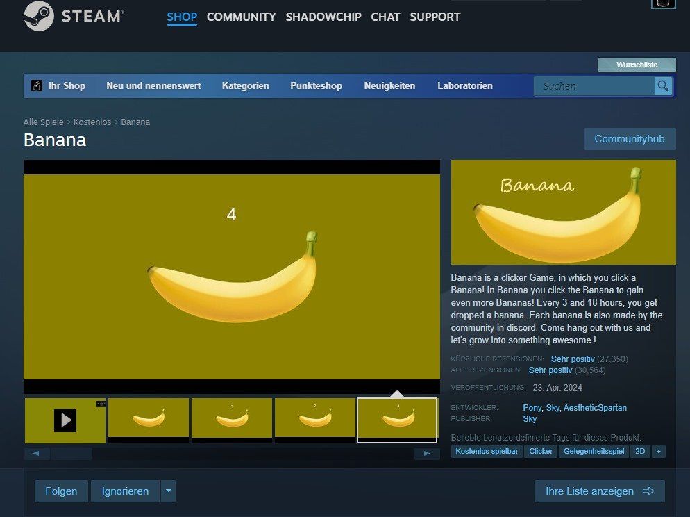 Steam Banana Server (Gebraucht) in Kirchberg SG für CHF 24.95 – mit Lieferung auf Ricardo kaufen
