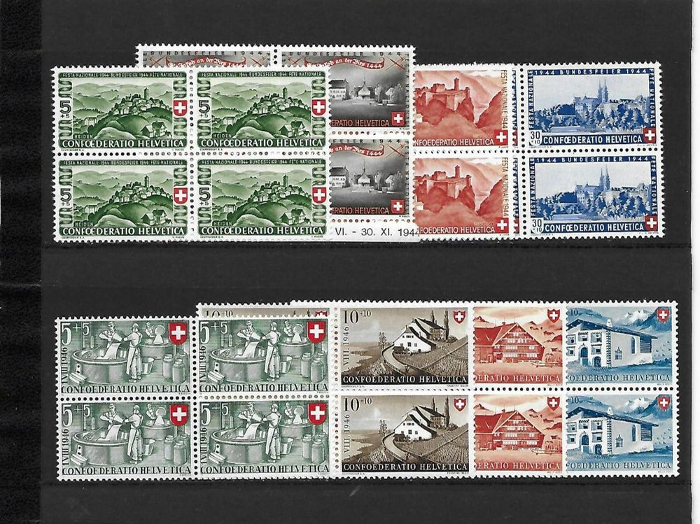 PP ** Viererbl.1944 + 1946 Kat: CHF 120.- | Kaufen auf Ricardo