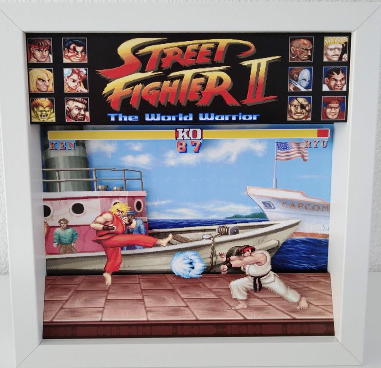 Street Fighter 2 Arcade Ken vs Ryu Shadow Box Diorama | Kaufen auf Ricardo