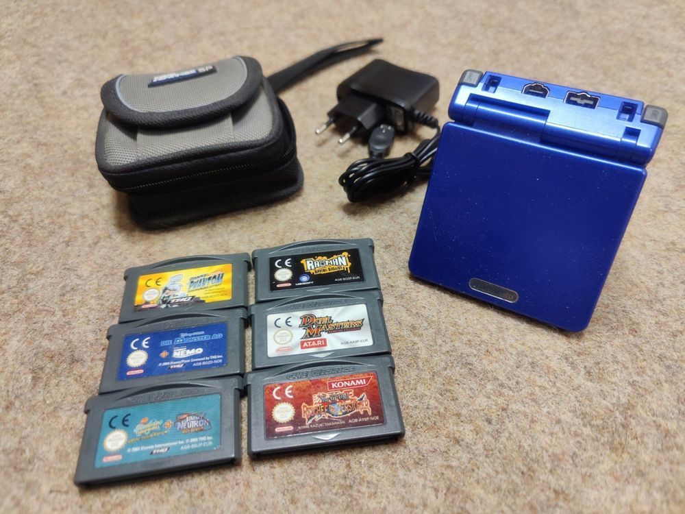 Gameboy Advance SP Blau + 6 Spiele | Nintendo GBA SP | Kaufen auf Ricardo