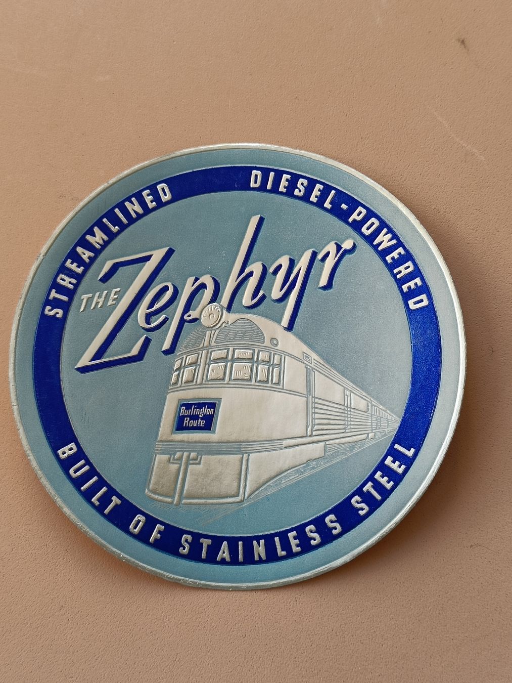 Alte Werbe Bahn Vignette / The Zephyr Diesel Lok von 1930 (Gebraucht ...