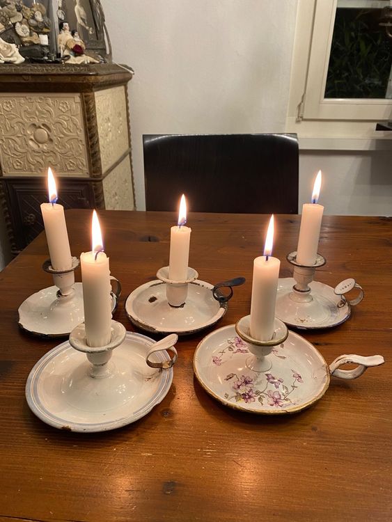 Lot von antiken Email Kerzenhalter | Kaufen auf Ricardo