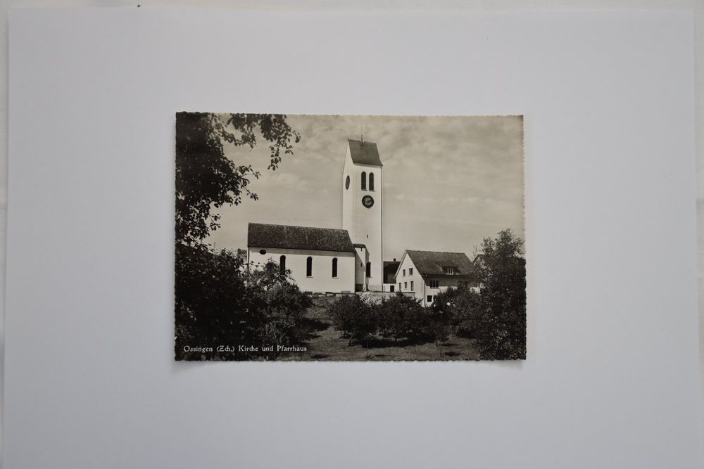 alte Ansichtskarte Ossingen, Kirche und Pfarrhaus | Kaufen auf Ricardo