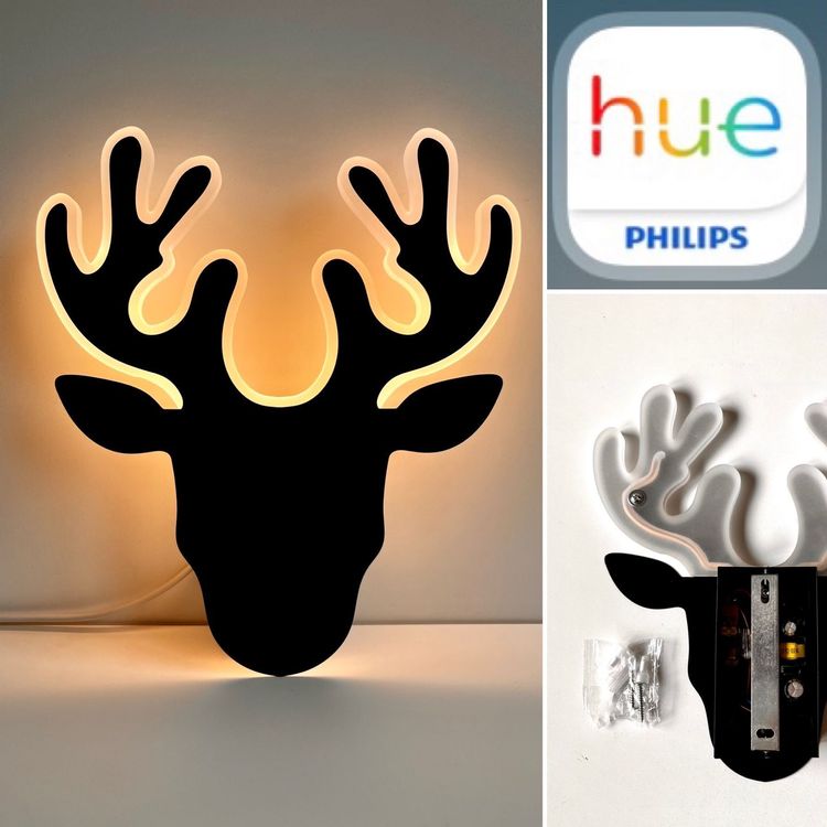 Lampe murale Cerf LED Wifi / Philips Hue / Warm White COB (Neuf avec ...