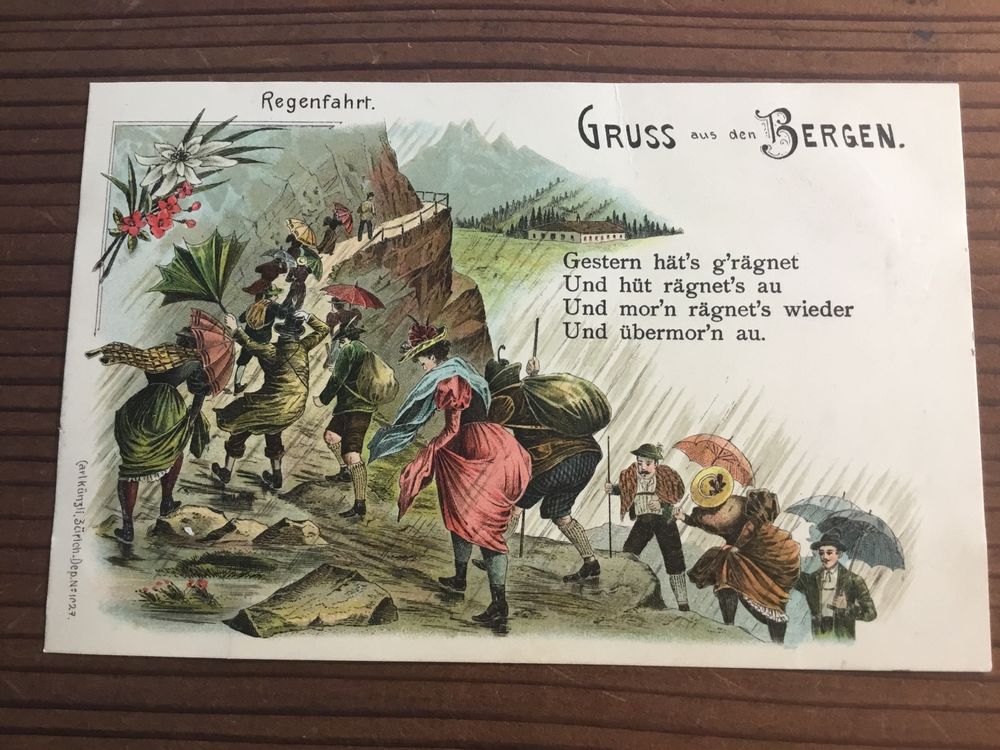 Gruss aus den Bergen, Carl Künzli Litho. Um 1900 ungebraucht (Gebraucht) in Roggwil TG für CHF 7 ...