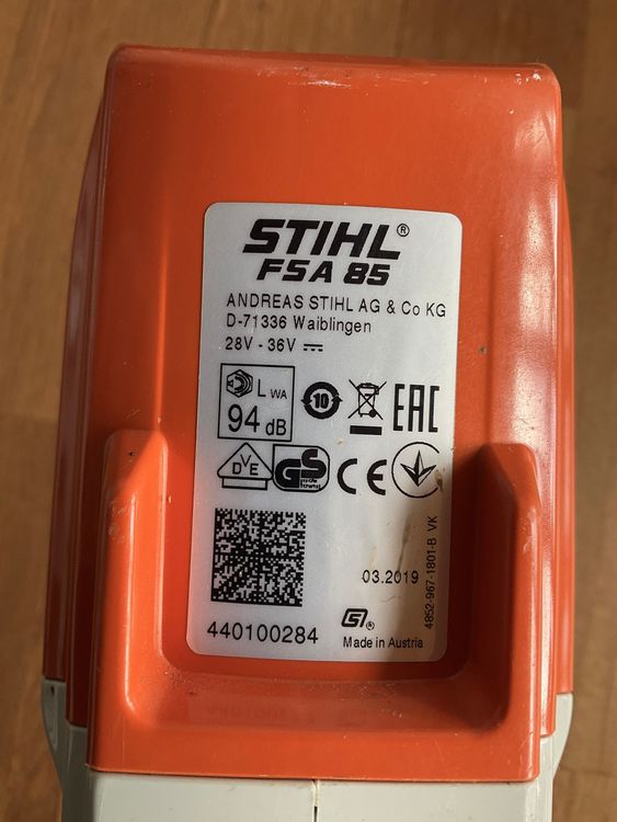 Stihl FSA-85 Akku-Motorsense (Gebraucht) in Egg b. Zürich für CHF 95 – nur Abholung auf Ricardo ...