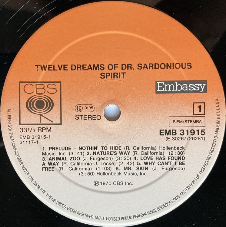 SPIRIT - TWELVE DREAMS OF DR. SARDONICUS (Gebraucht) in Bottens für CHF ...