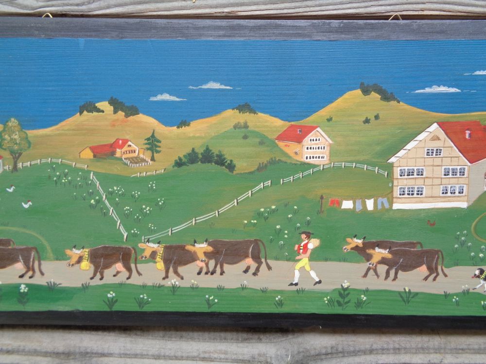 APPENZELLER ALPAUFZUG SIGNIERT BAUERNMALEREI NAIVE MALEREI (Gebraucht) in Henggart für CHF 65 ...