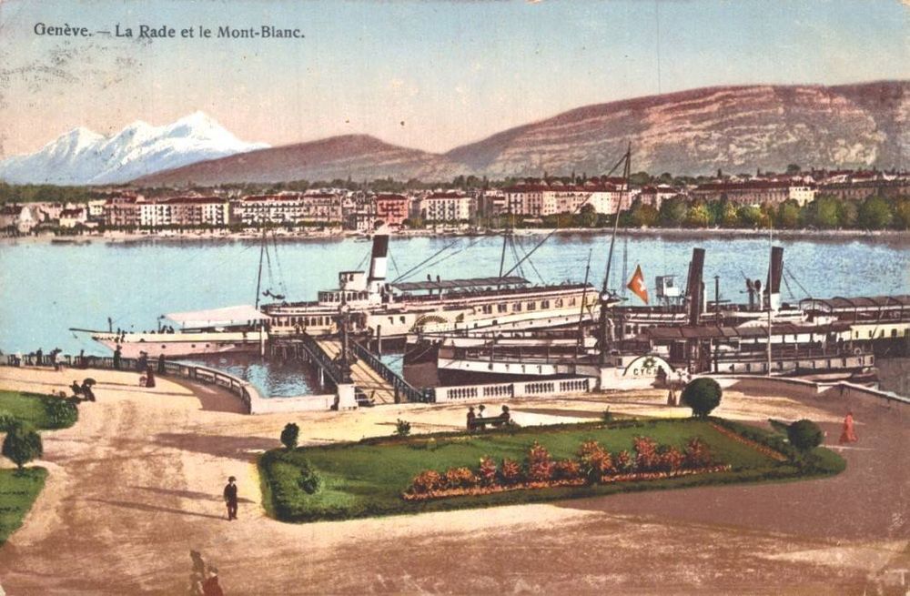 Genève, La Rade et le Mont-Blanc, Dampfschiffe in Genf, 1911 (Gebraucht) in Luzern für CHF 1 ...