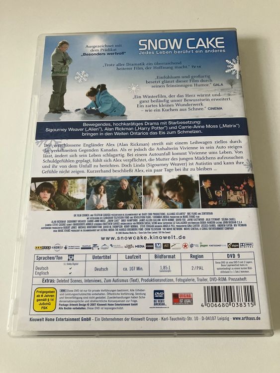 Snow Cake (DVD) Weaver, Sigourney, Rickman, Alan (Gebraucht) in Arbon ...