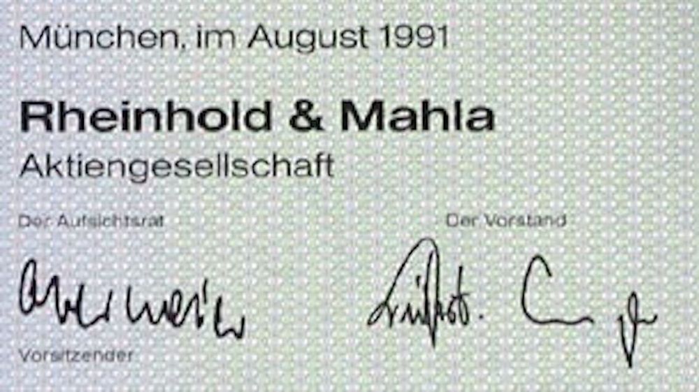 Rheinhold & Mahla AG, München - 1991 (Gebraucht) in Solothurn für CHF 1 ...